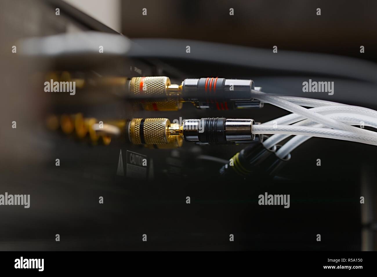 Hifi amplifier back Stock Photo - Alamy