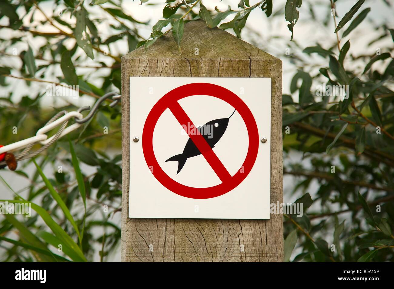 No Fishing Sign Stock Photo - Alamy