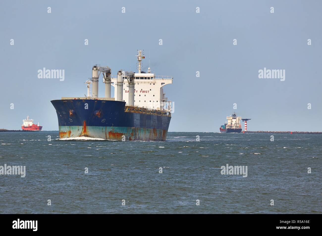 Industrial ship sailing in Stock Photo - Alamy
