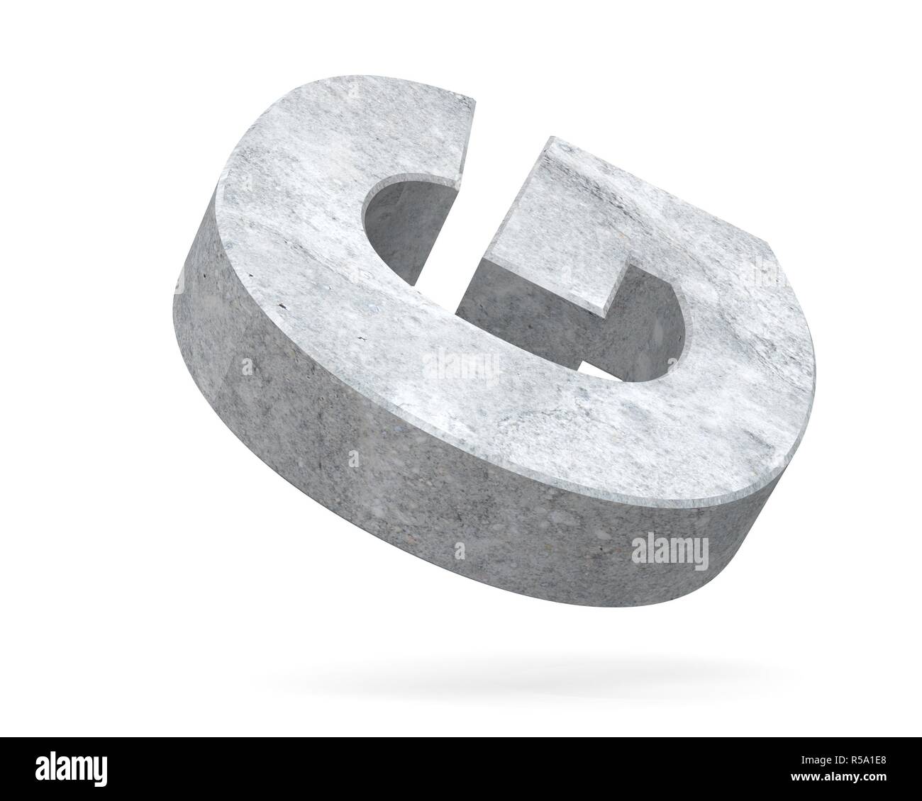 Concrete Capital Letter - G isolated on white background . 3D render ...