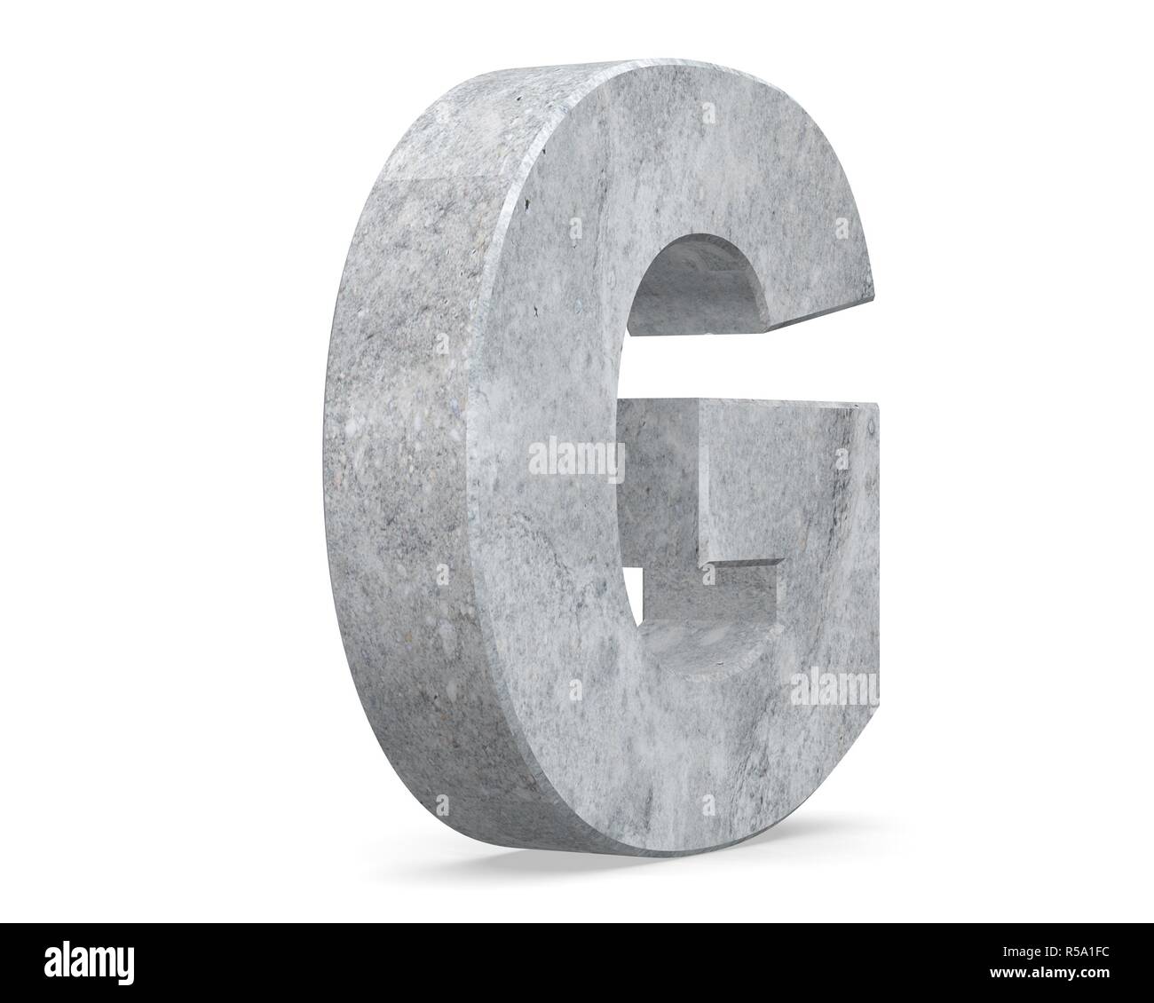 Concrete Capital Letter - G isolated on white background . 3D render ...