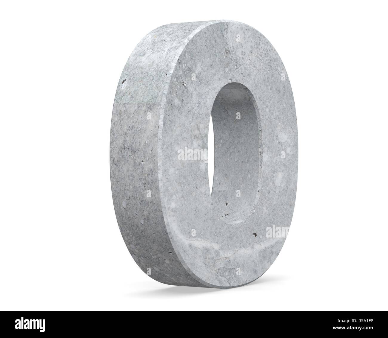 Concrete Capital Letter - O isolated on white background . 3D render ...