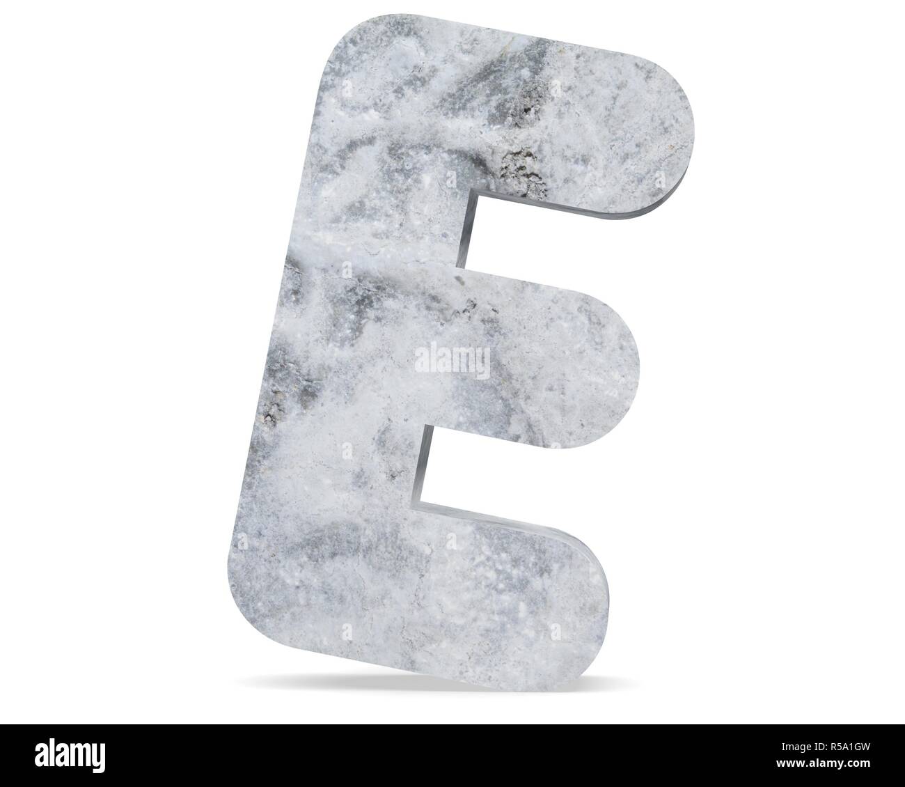 Concrete Capital Letter - E isolated on white background . 3D render ...