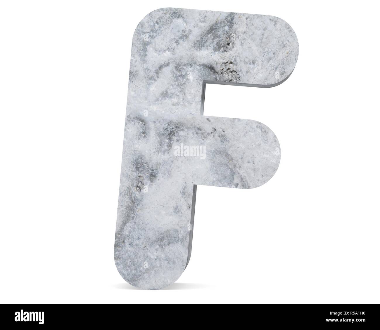 Concrete Capital Letter - F isolated on white background . 3D render ...