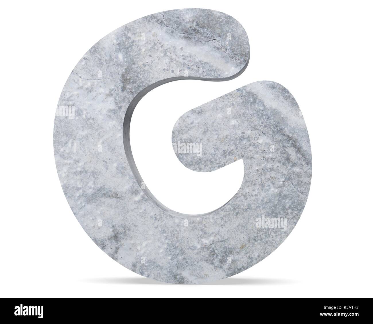 Concrete Capital Letter - G isolated on white background . 3D render ...