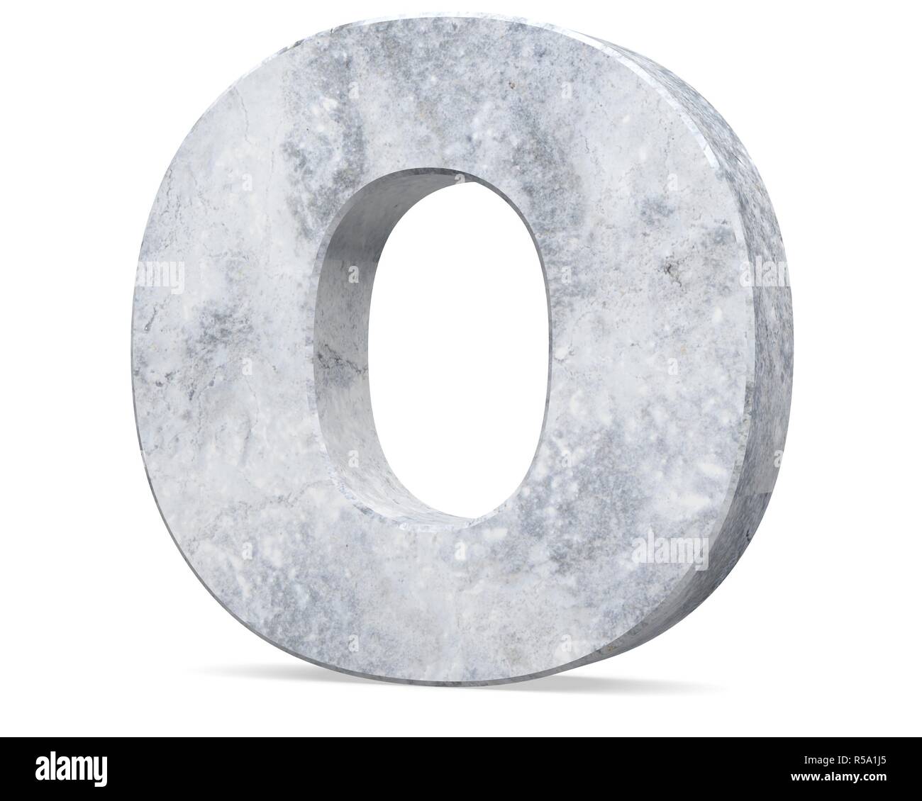 Concrete Capital Letter - O isolated on white background . 3D render ...