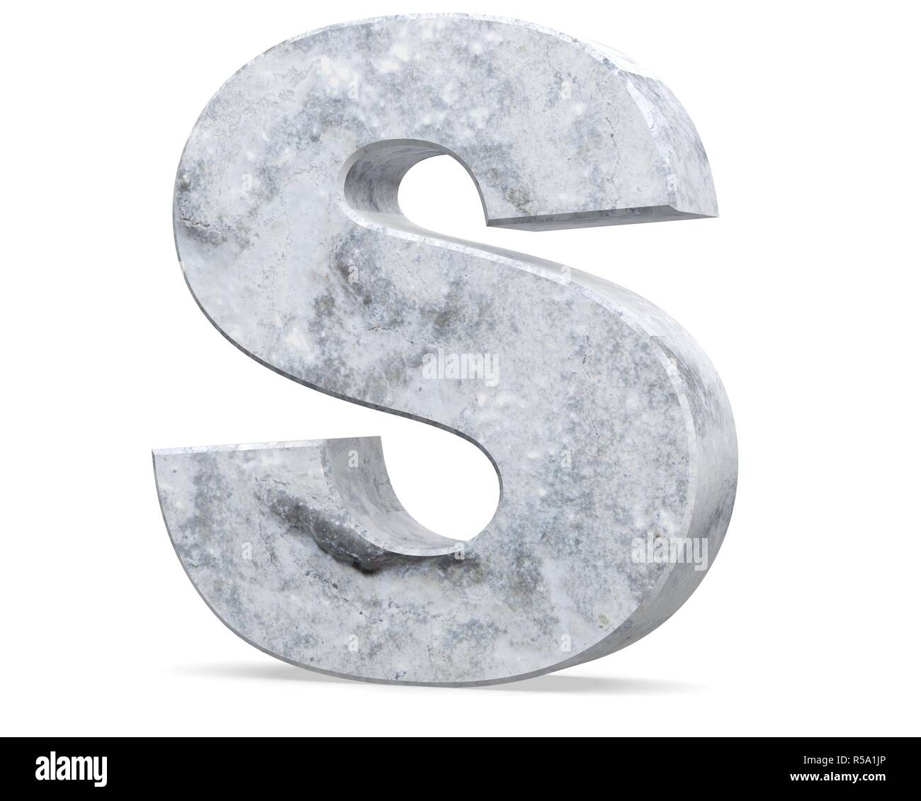 Concrete Capital Letter - S isolated on white background . 3D render ...