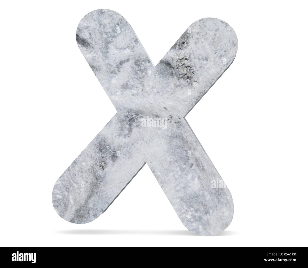 Concrete Capital Letter - X isolated on white background . 3D render ...
