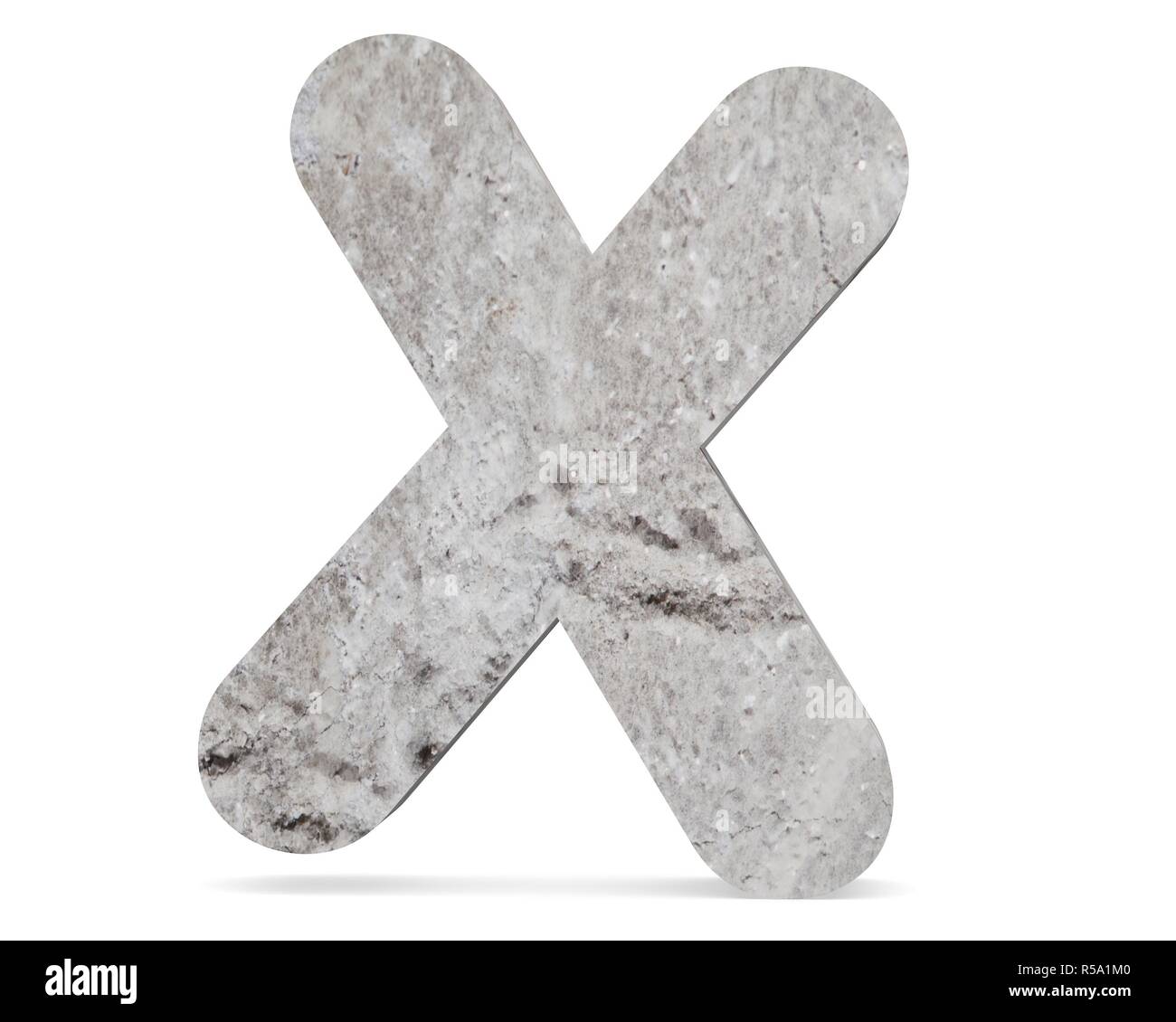 Concrete Capital Letter - X isolated on white background . 3D render ...