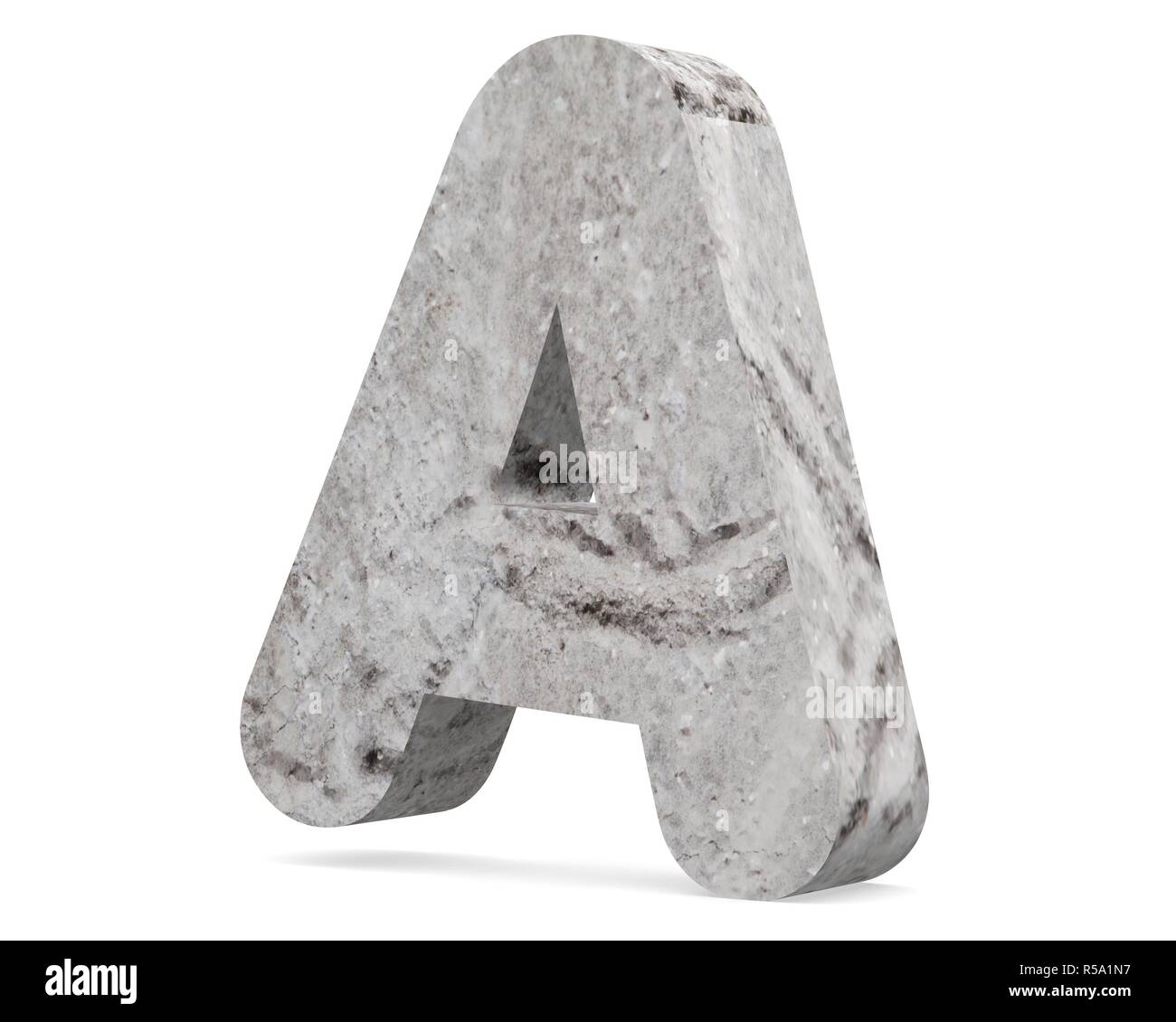 Concrete Capital Letter - A isolated on white background . 3D render ...