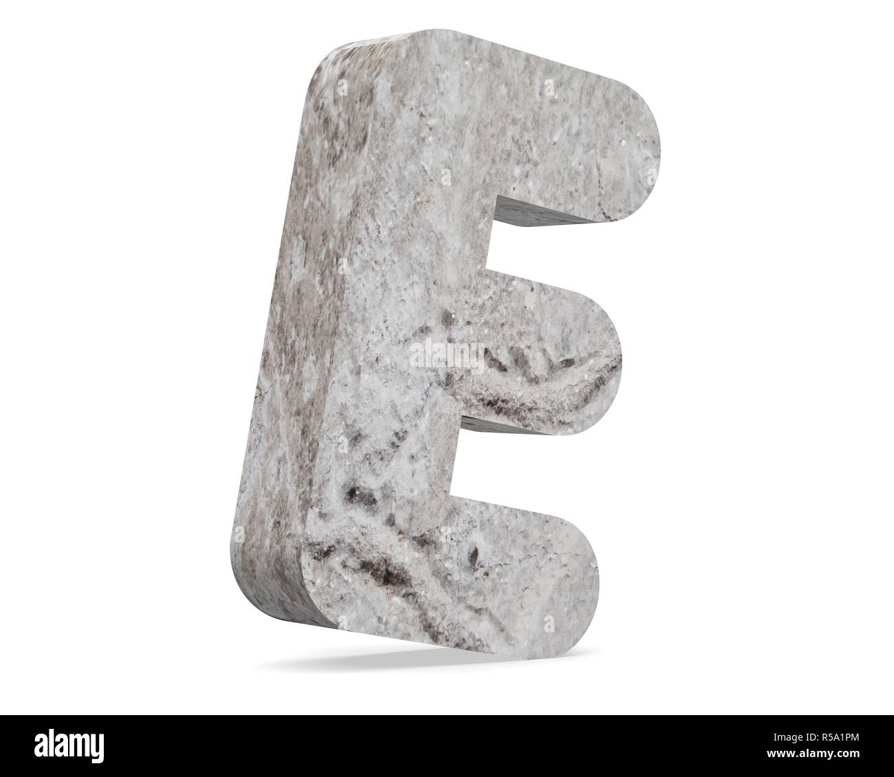 Concrete Capital Letter - E isolated on white background . 3D render ...