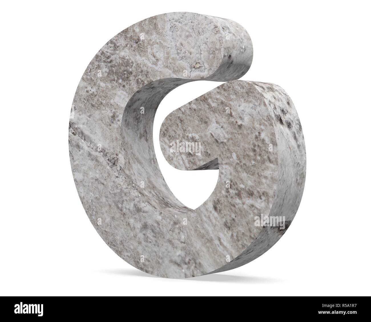 Concrete Capital Letter - G isolated on white background . 3D render ...
