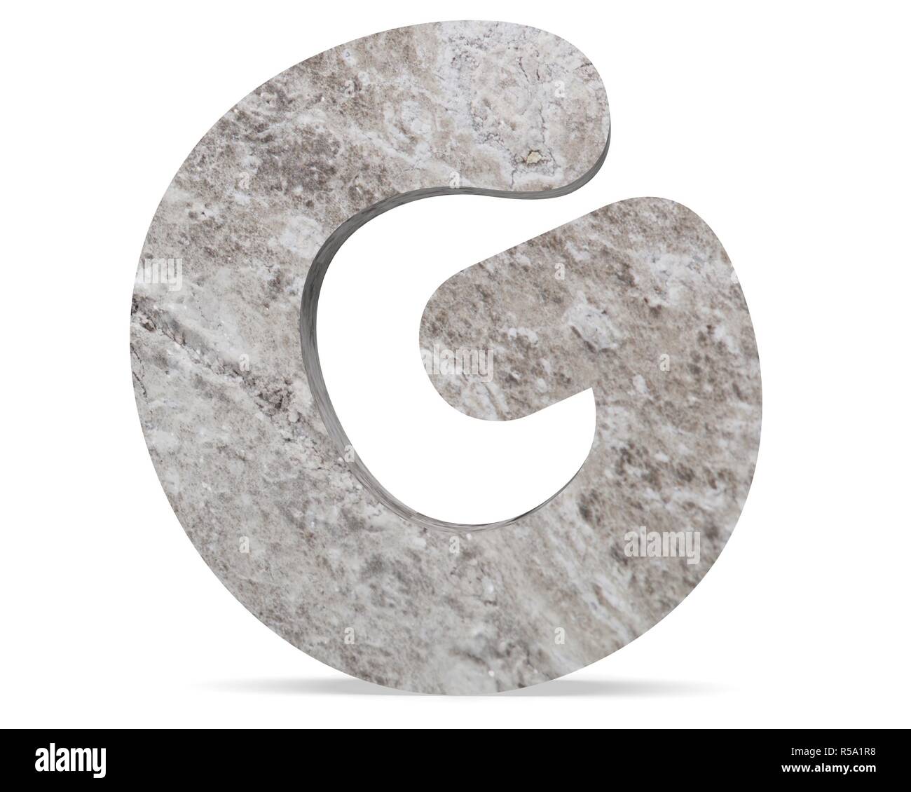 Concrete Capital Letter - G isolated on white background . 3D render ...