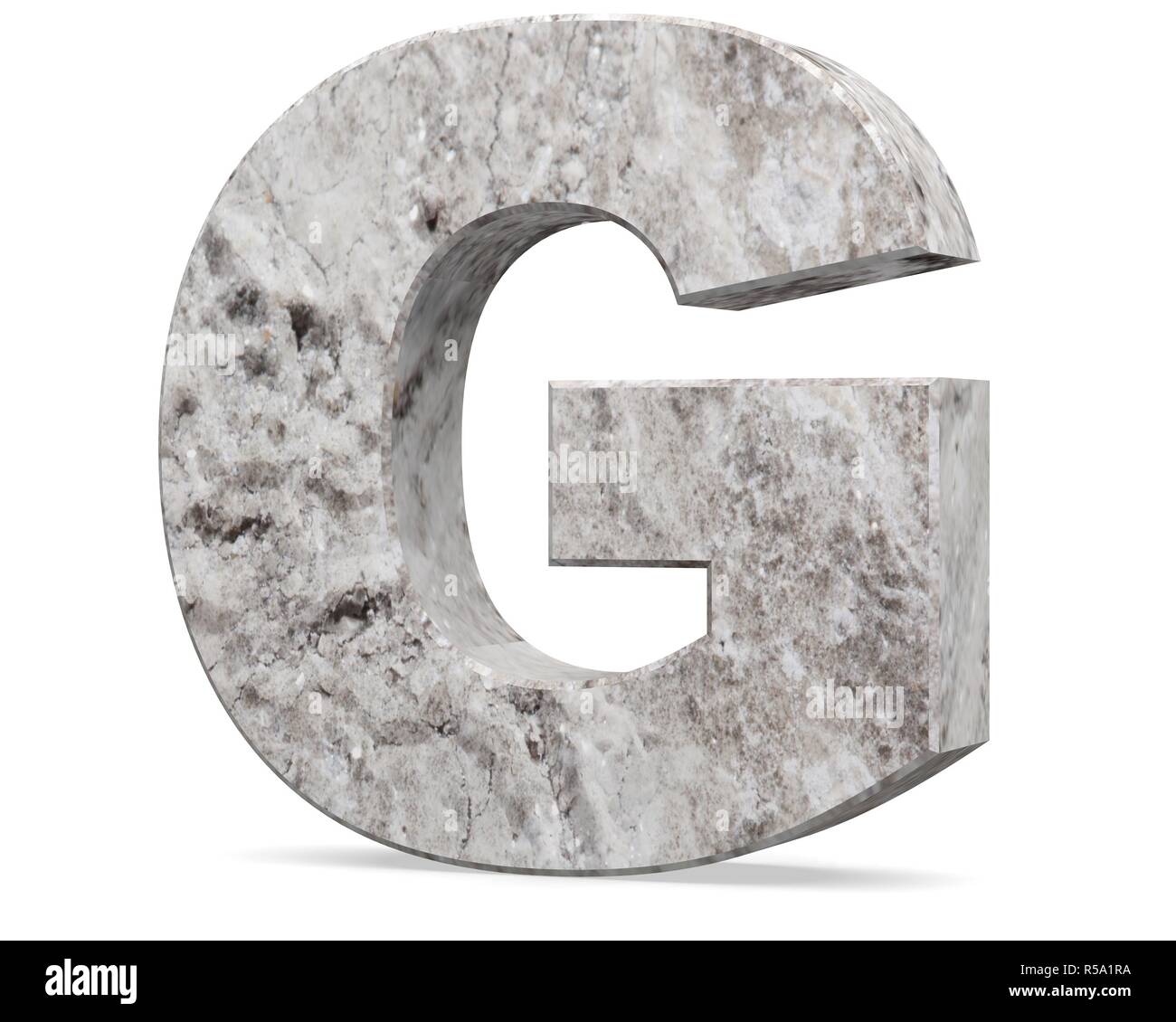 Concrete Capital Letter - G isolated on white background . 3D render ...