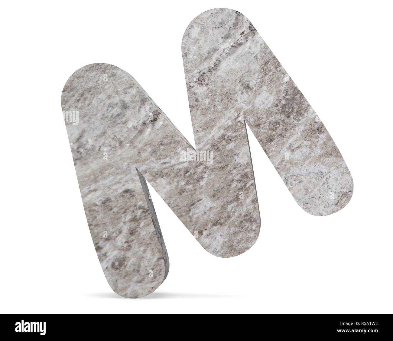 Concrete Capital Letter - M isolated on white background . 3D render ...