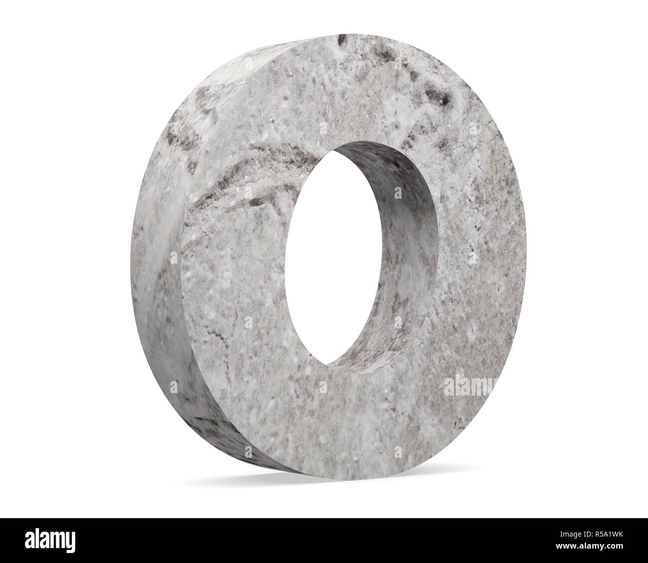 Concrete Capital Letter - O isolated on white background . 3D render ...