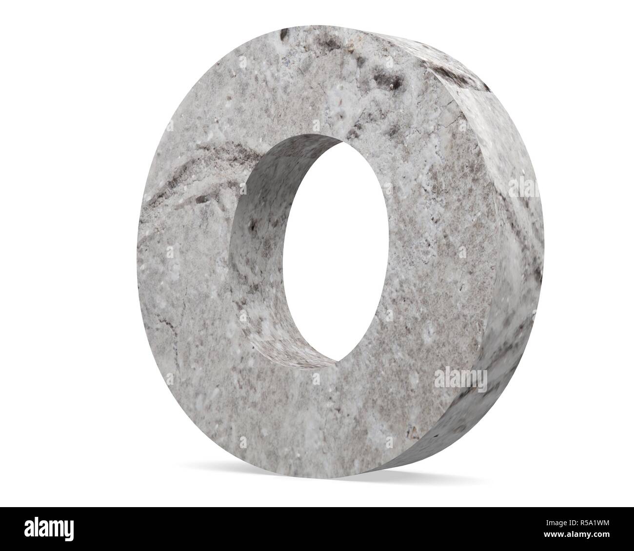 Concrete Capital Letter - O isolated on white background . 3D render ...