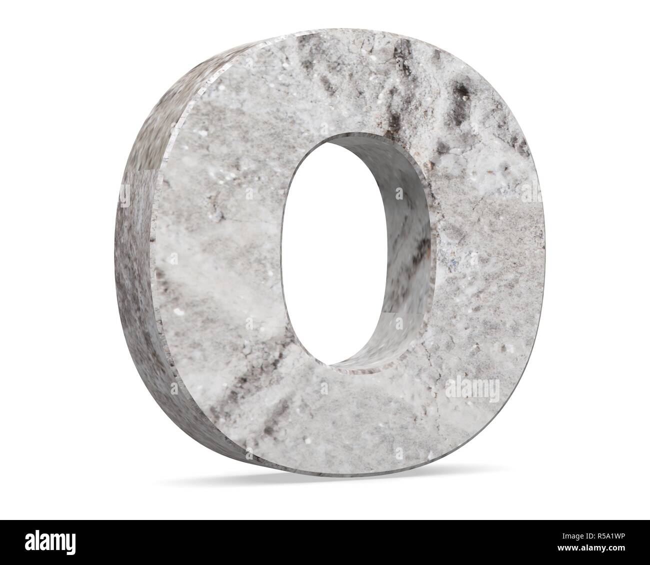 Concrete Capital Letter - O isolated on white background . 3D render ...