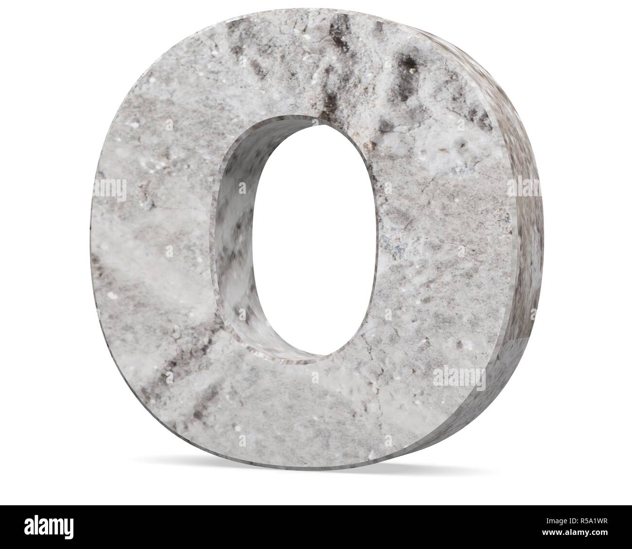 Concrete Capital Letter - O isolated on white background . 3D render ...