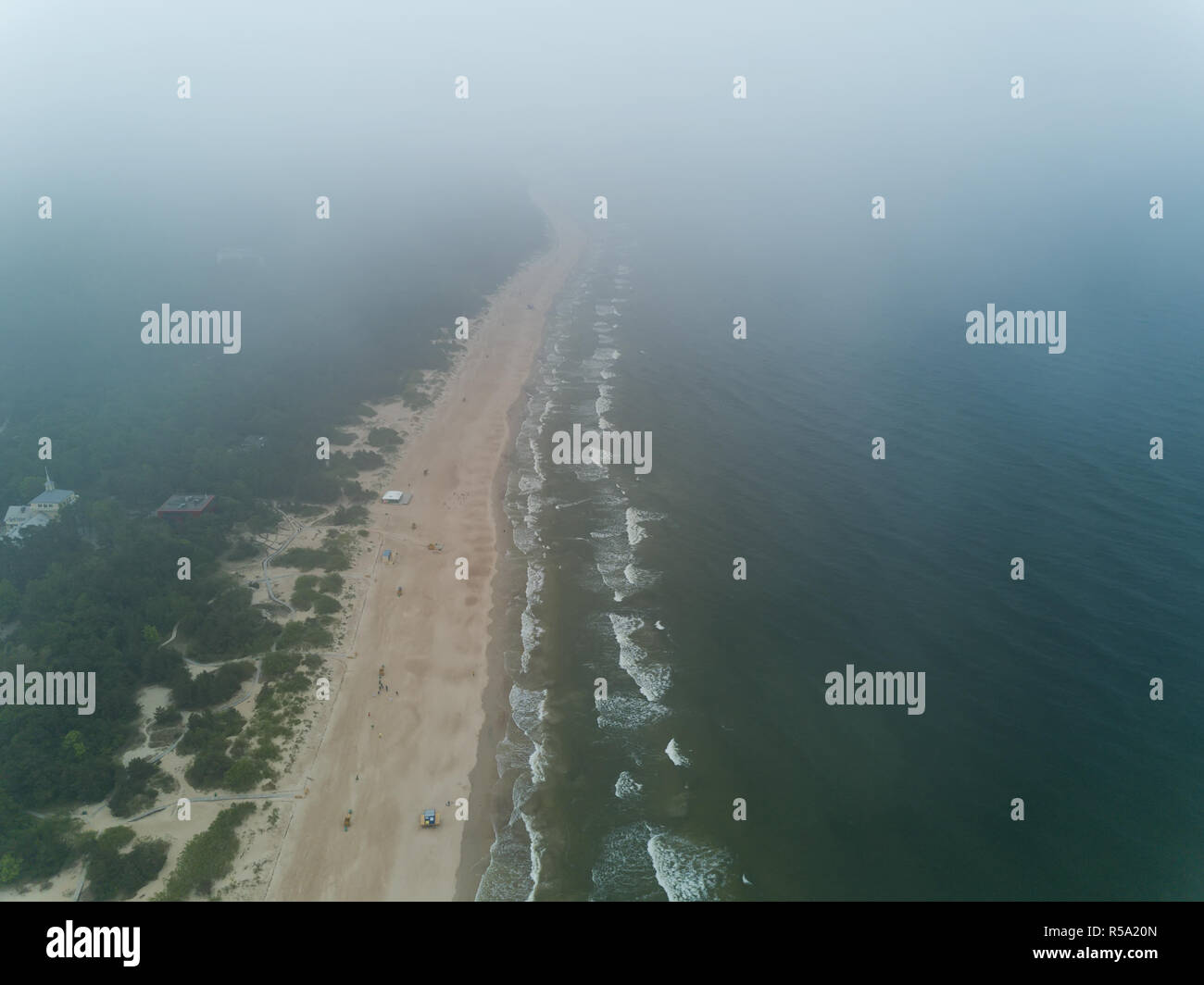 Palanga Lietuva Baltic Sea Seaside Aerial drone top view Stock Photo ...