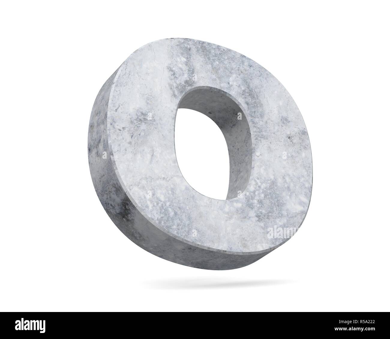 Concrete Capital Letter - O isolated on white background . 3D render ...