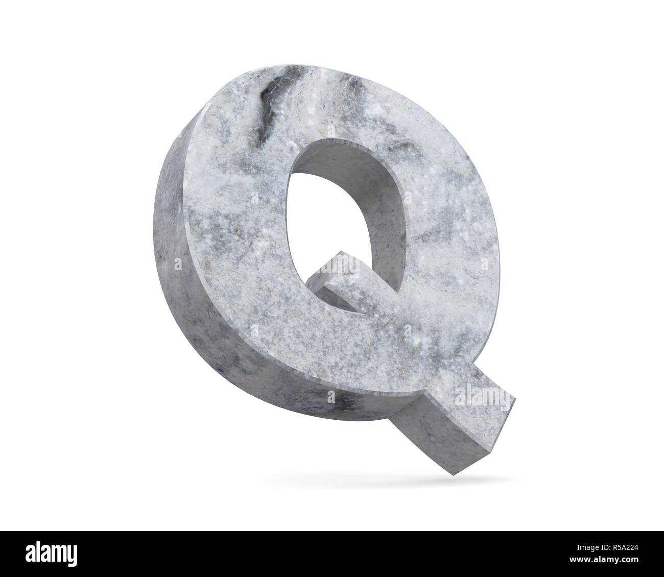 Concrete Capital Letter - Q isolated on white background . 3D render ...