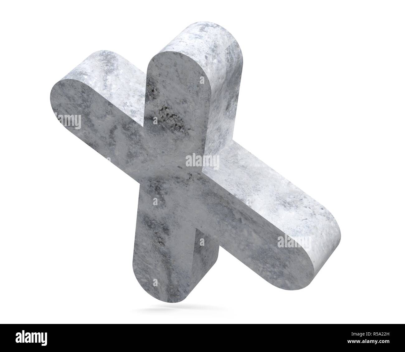 Concrete Capital Letter - X isolated on white background . 3D render ...