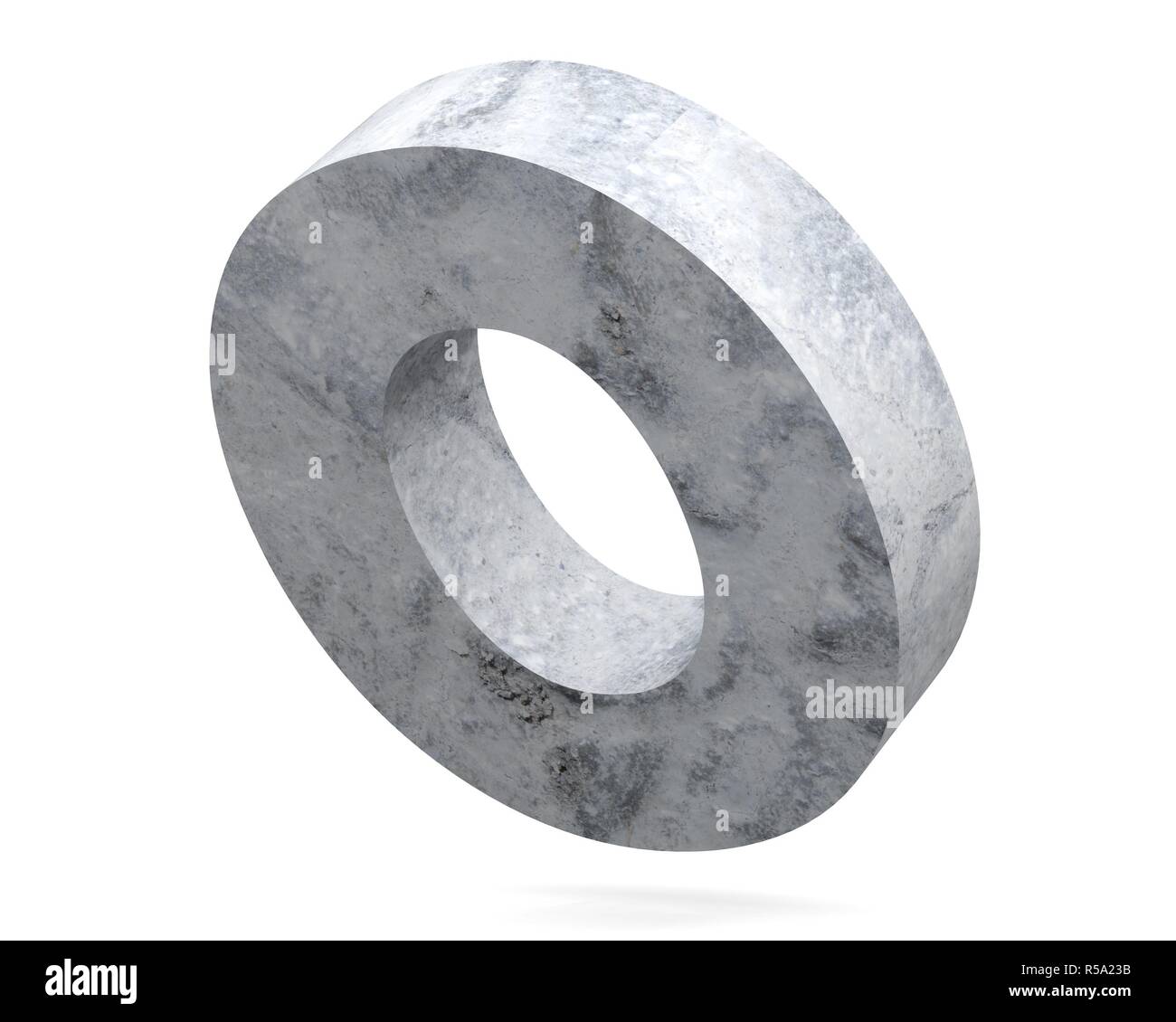 Concrete Capital Letter - O isolated on white background . 3D render ...
