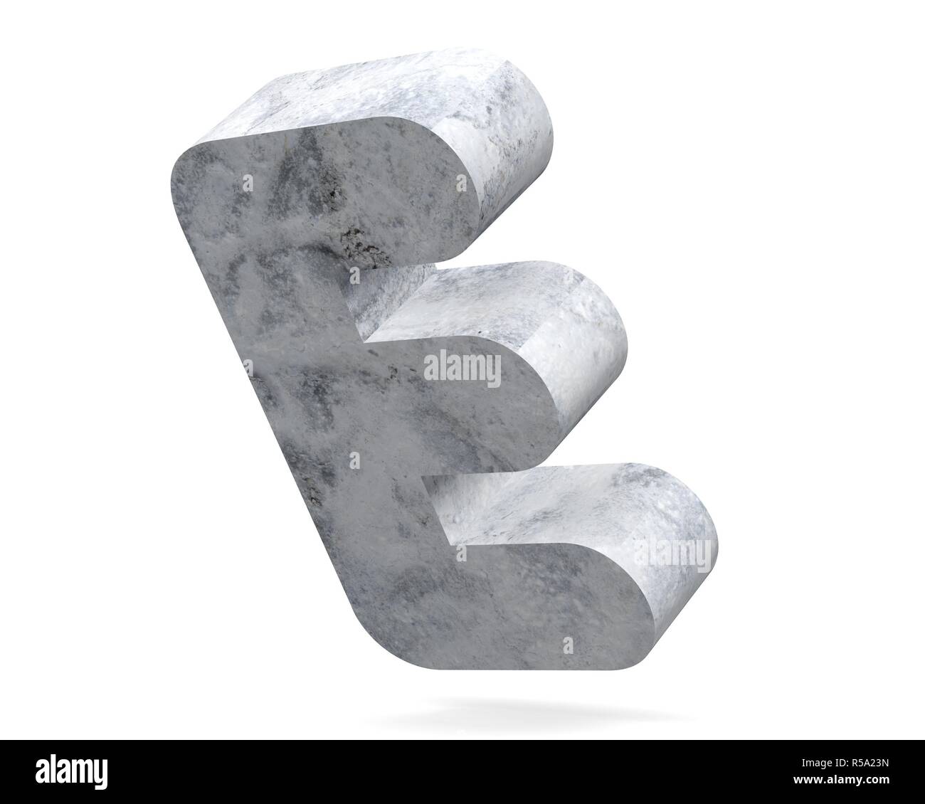 Concrete Capital Letter - E isolated on white background . 3D render ...