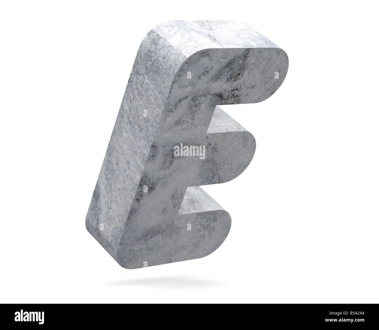 Concrete Capital Letter - E isolated on white background . 3D render ...