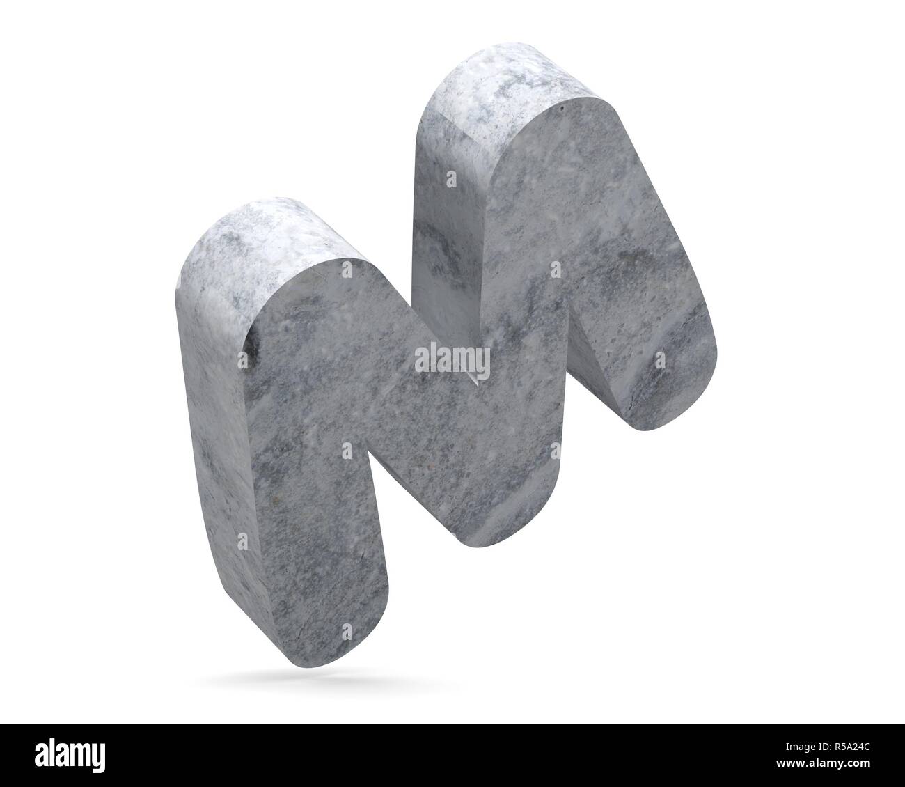 Concrete Capital Letter - M isolated on white background . 3D render ...