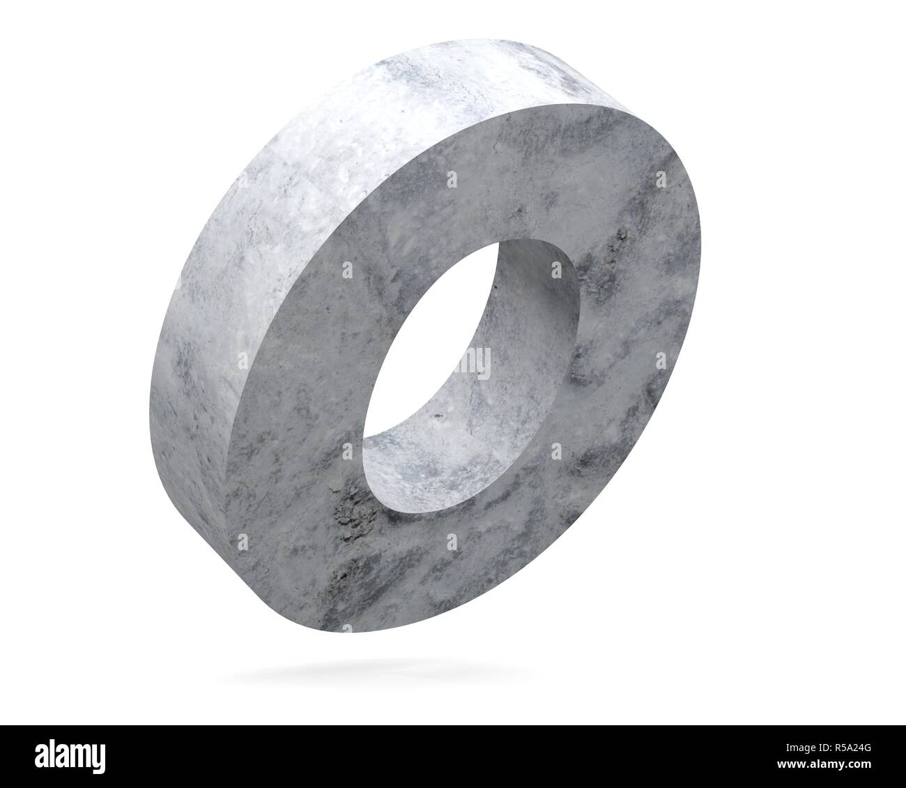 Concrete Capital Letter - O isolated on white background . 3D render ...