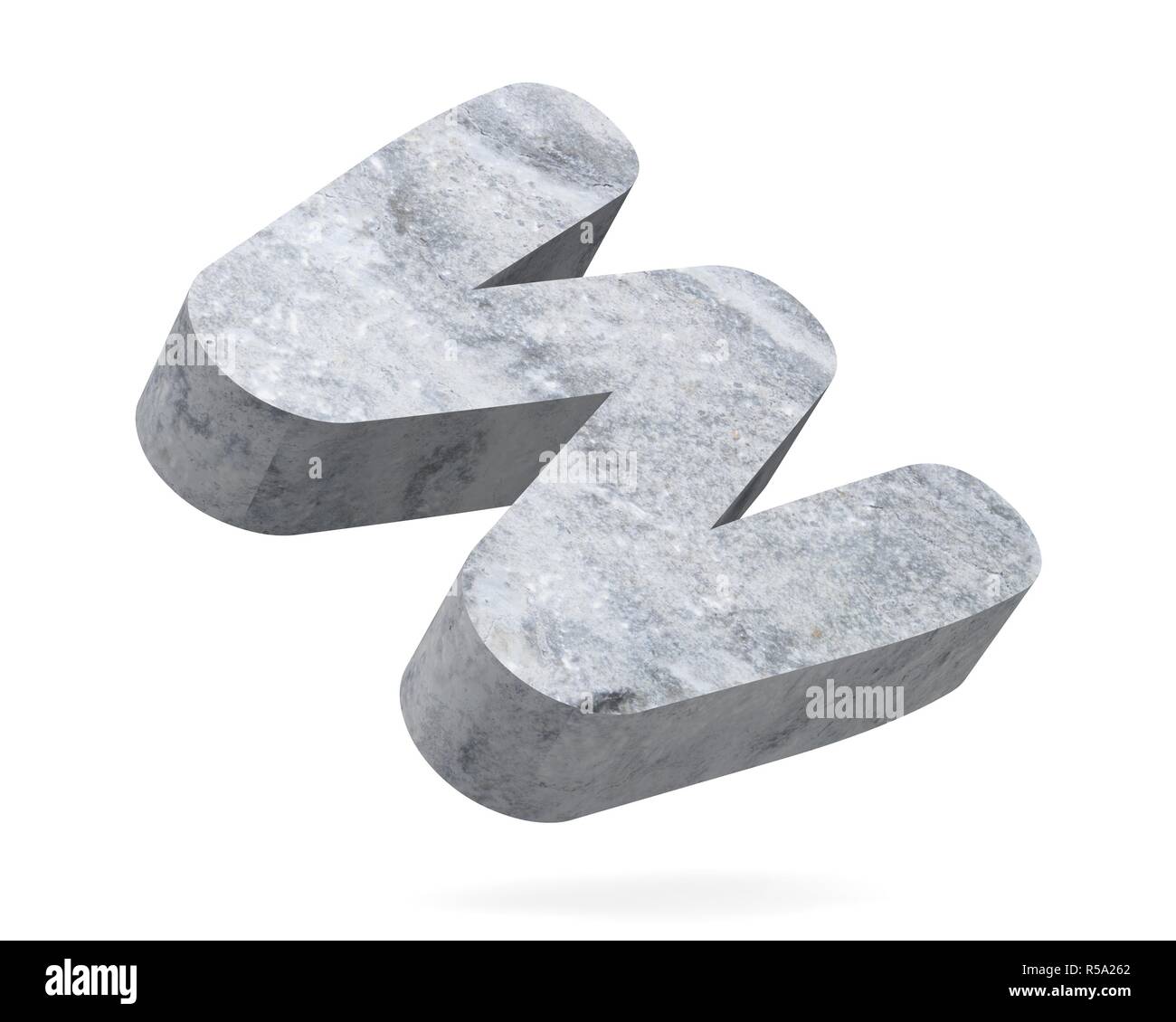 Concrete Capital Letter - M isolated on white background . 3D render ...