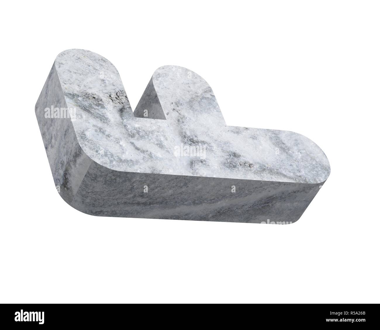 Concrete Capital Letter - F isolated on white background . 3D render ...