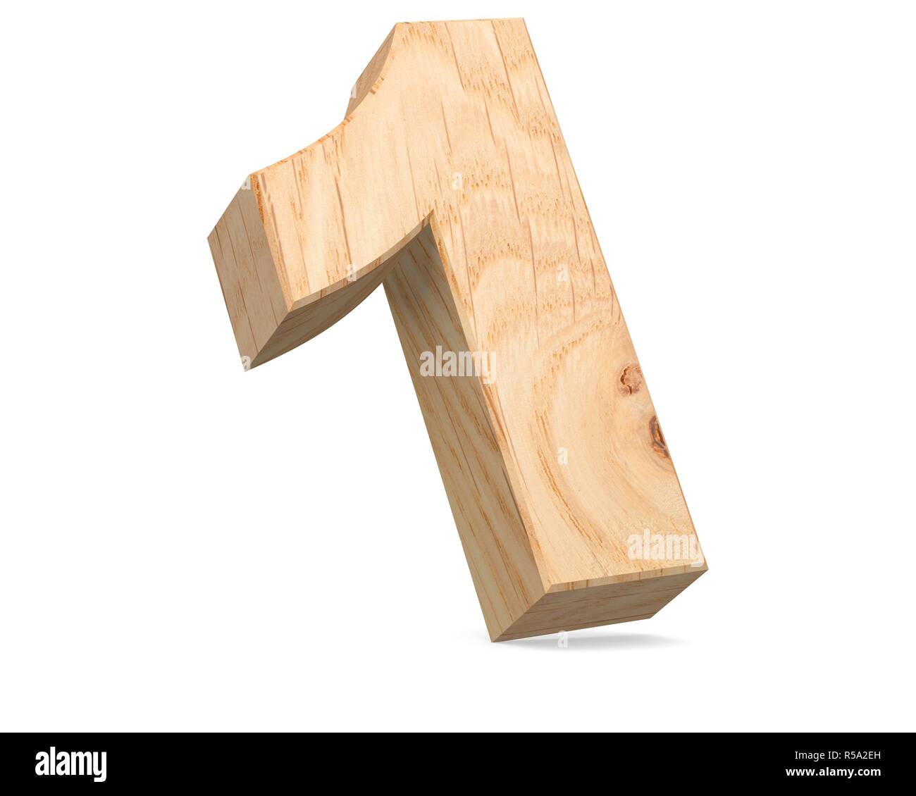 Decorative wooden alphabet digit zero symbol - 1. 3d rendering ...