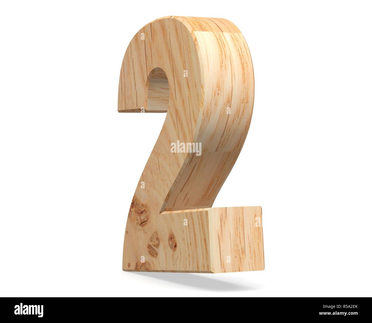 Decorative wooden alphabet digit zero symbol - 2. 3d rendering ...