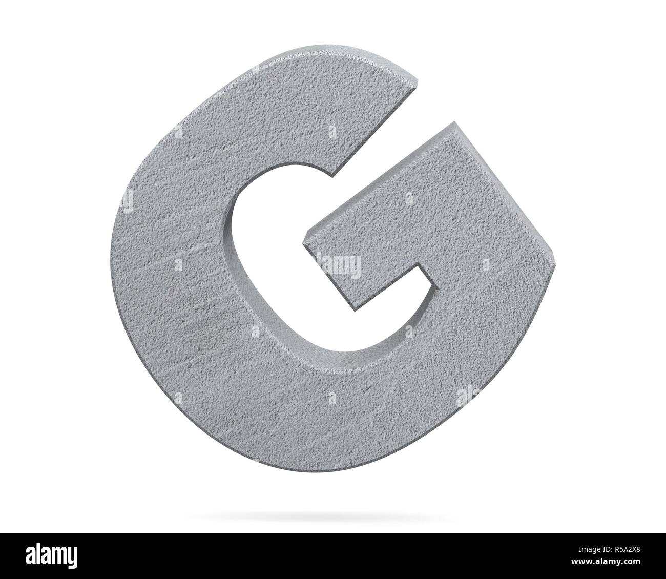 Concrete Capital Letter - G isolated on white background . 3D render ...