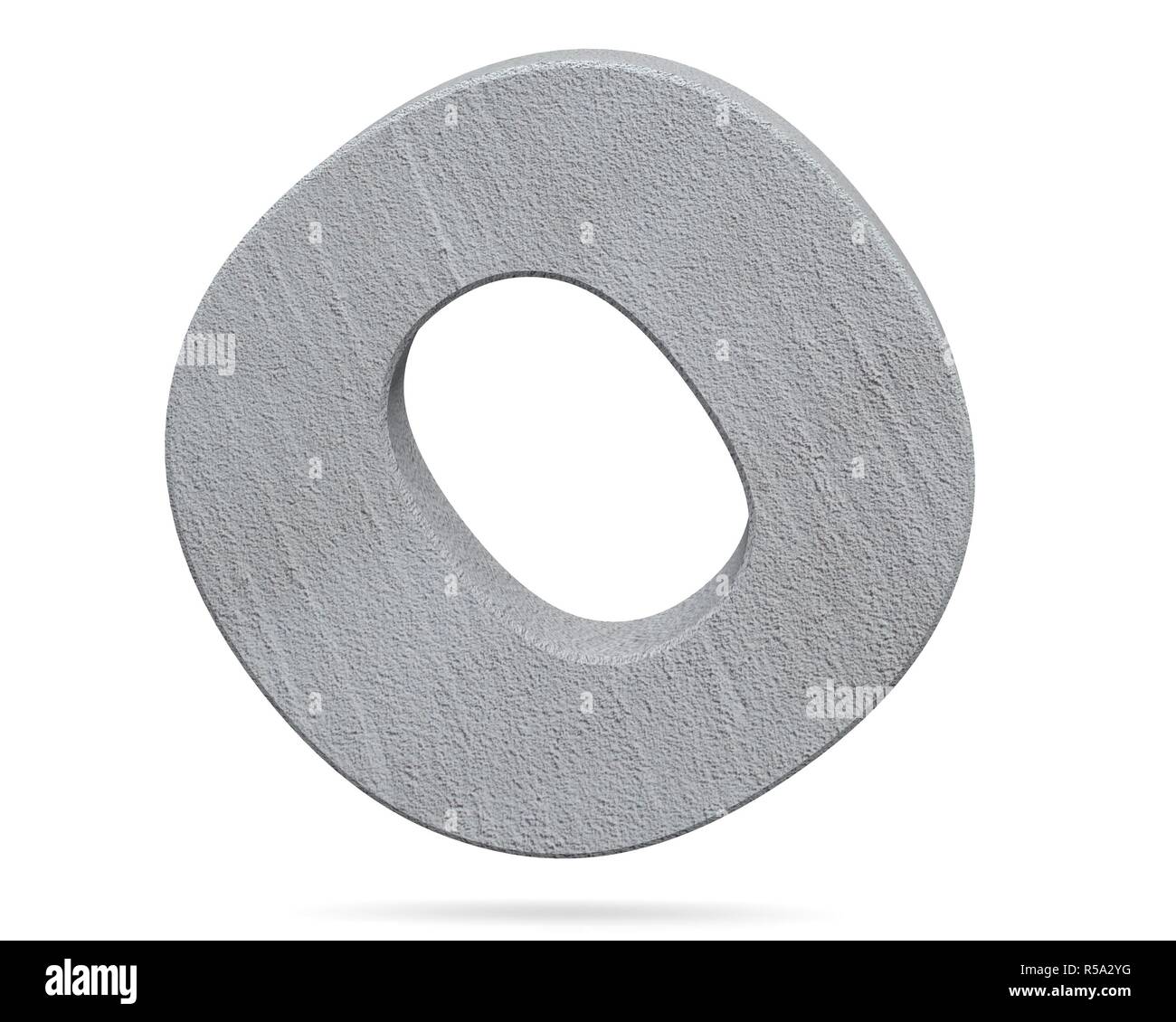 Concrete Capital Letter - O isolated on white background . 3D render ...