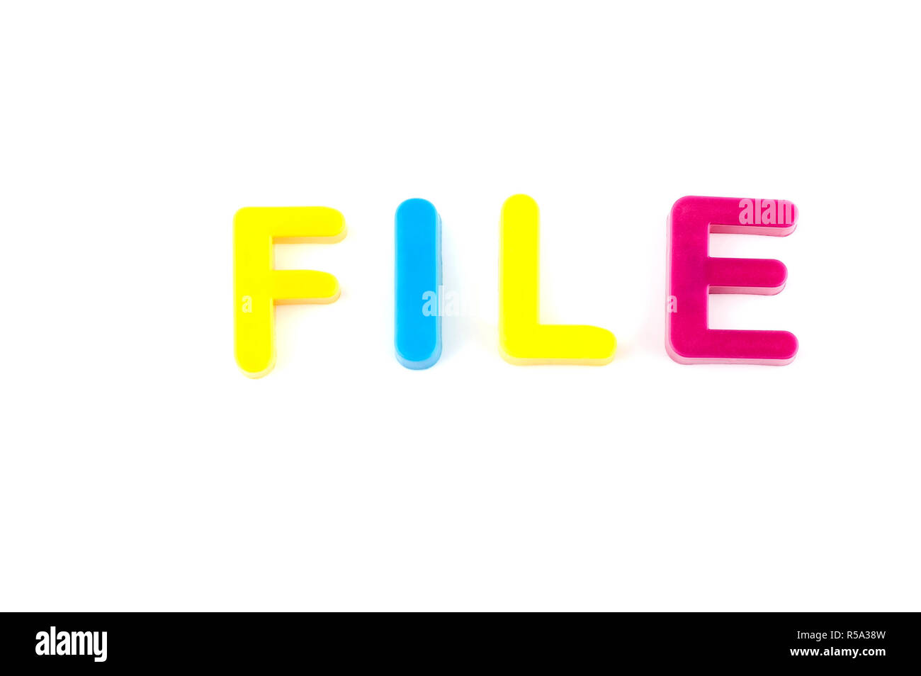 Word File From Plastic Toys Letters Stock Photo - Alamy