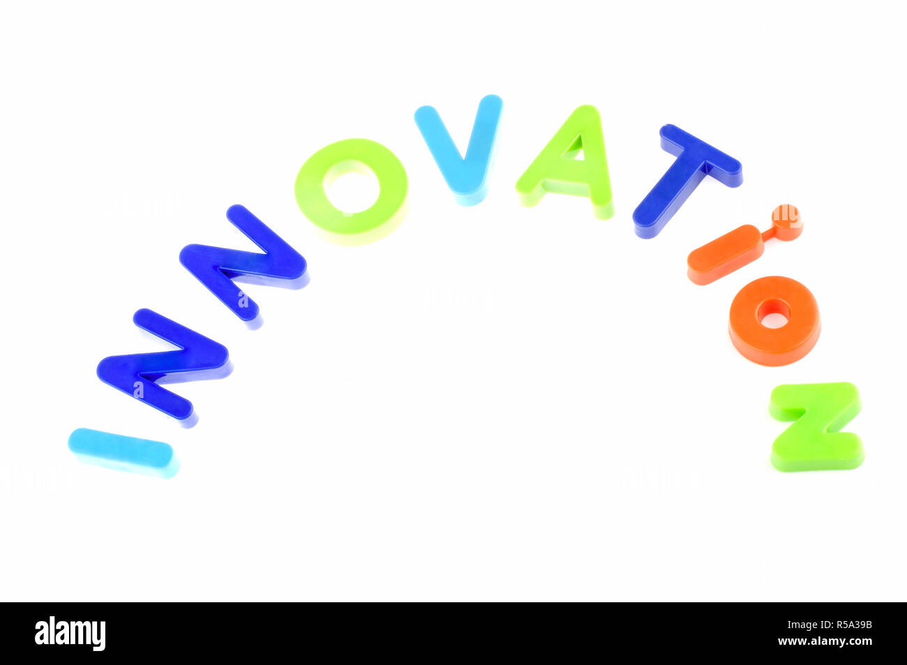 Word Innovation From Plastic Toys Letters Stock Photo - Alamy