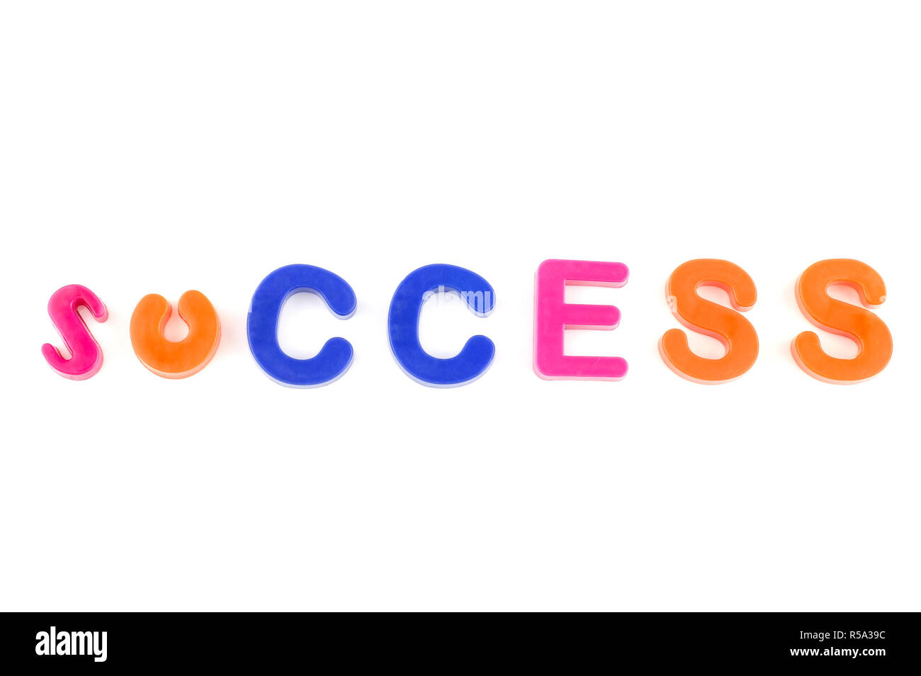 Word Success From Plastic Toys Letters Stock Photo - Alamy