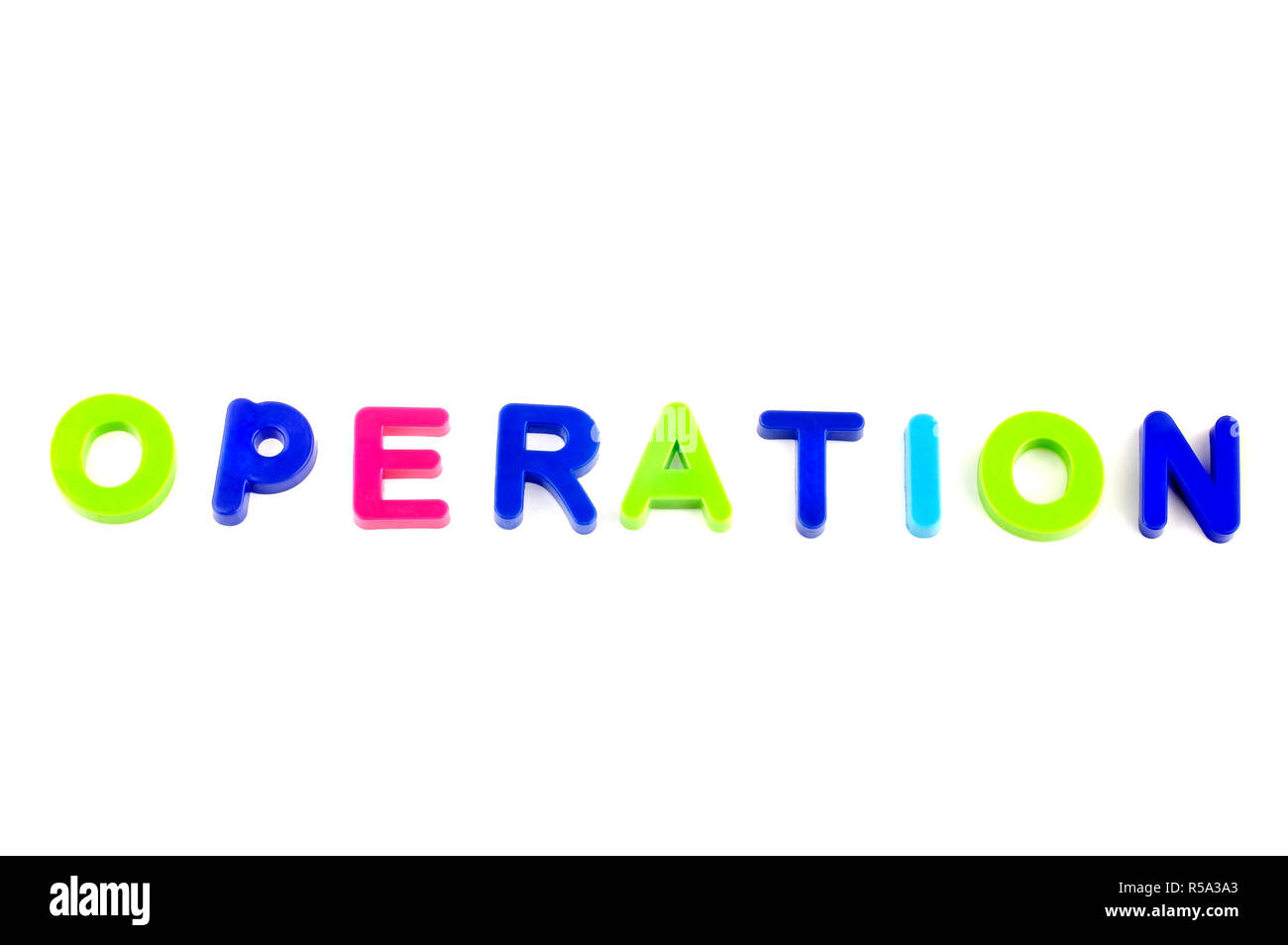 Word Operation From Plastic Toys Letters Stock Photo - Alamy