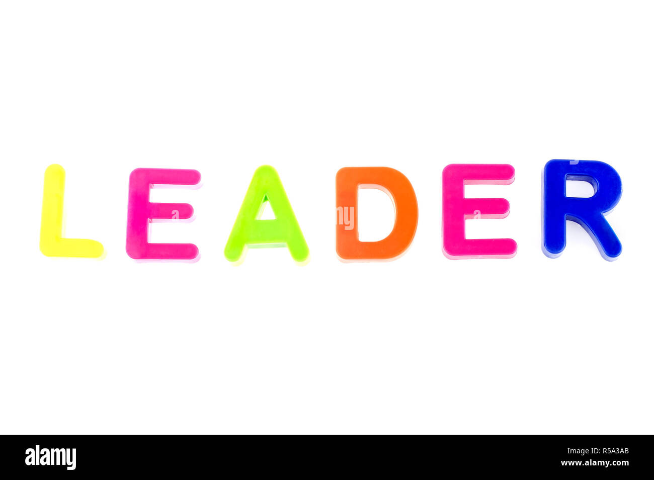 Word Leader From Plastic Toys Letters Stock Photo - Alamy