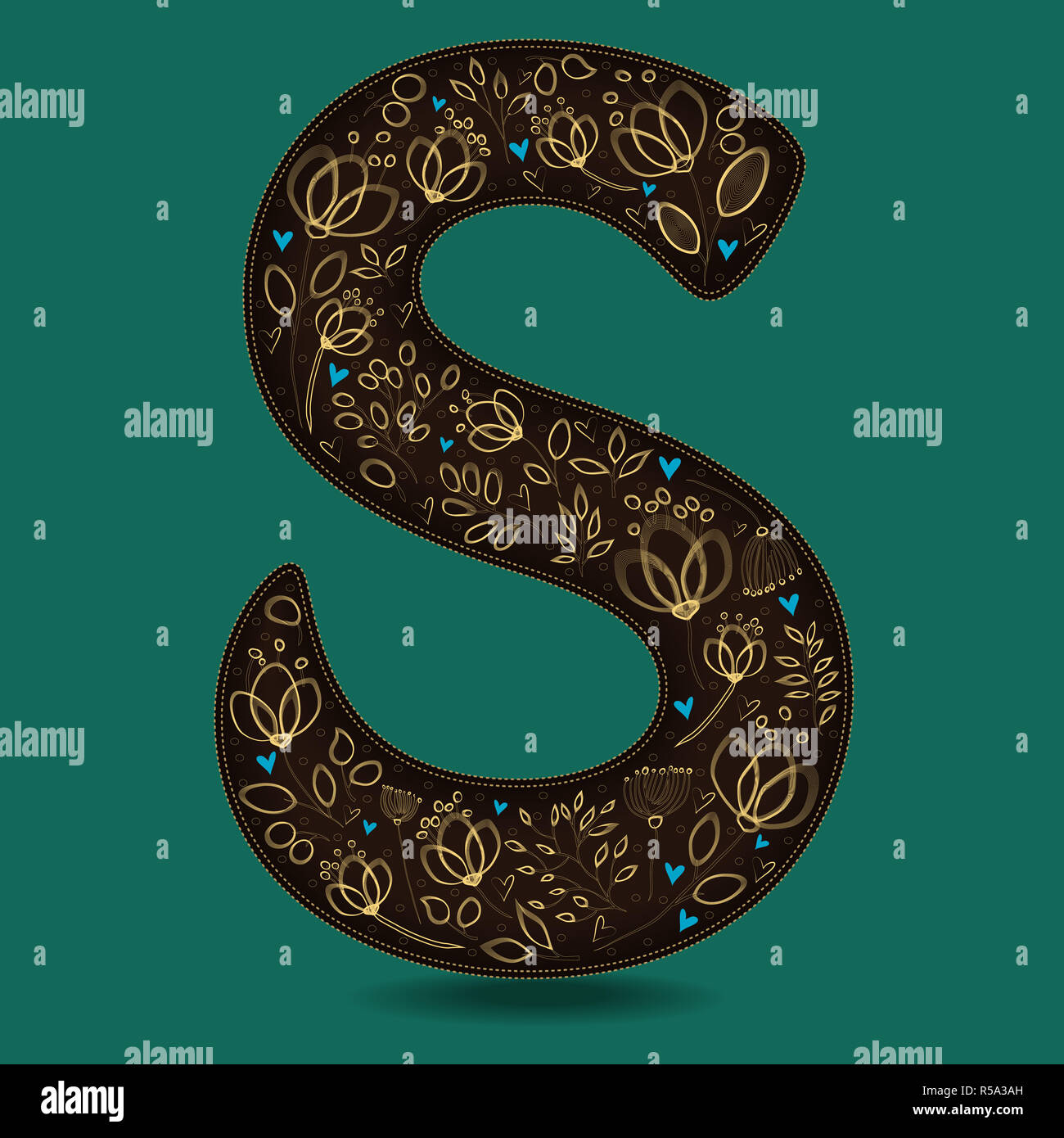 Floral Font Letter S Stock Photos & Floral Font Letter S Stock Images ...