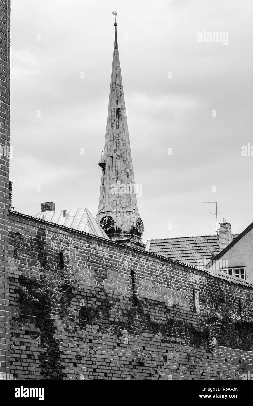 tower of cathedral and Riga Old City Walls Stock Photo - Alamy