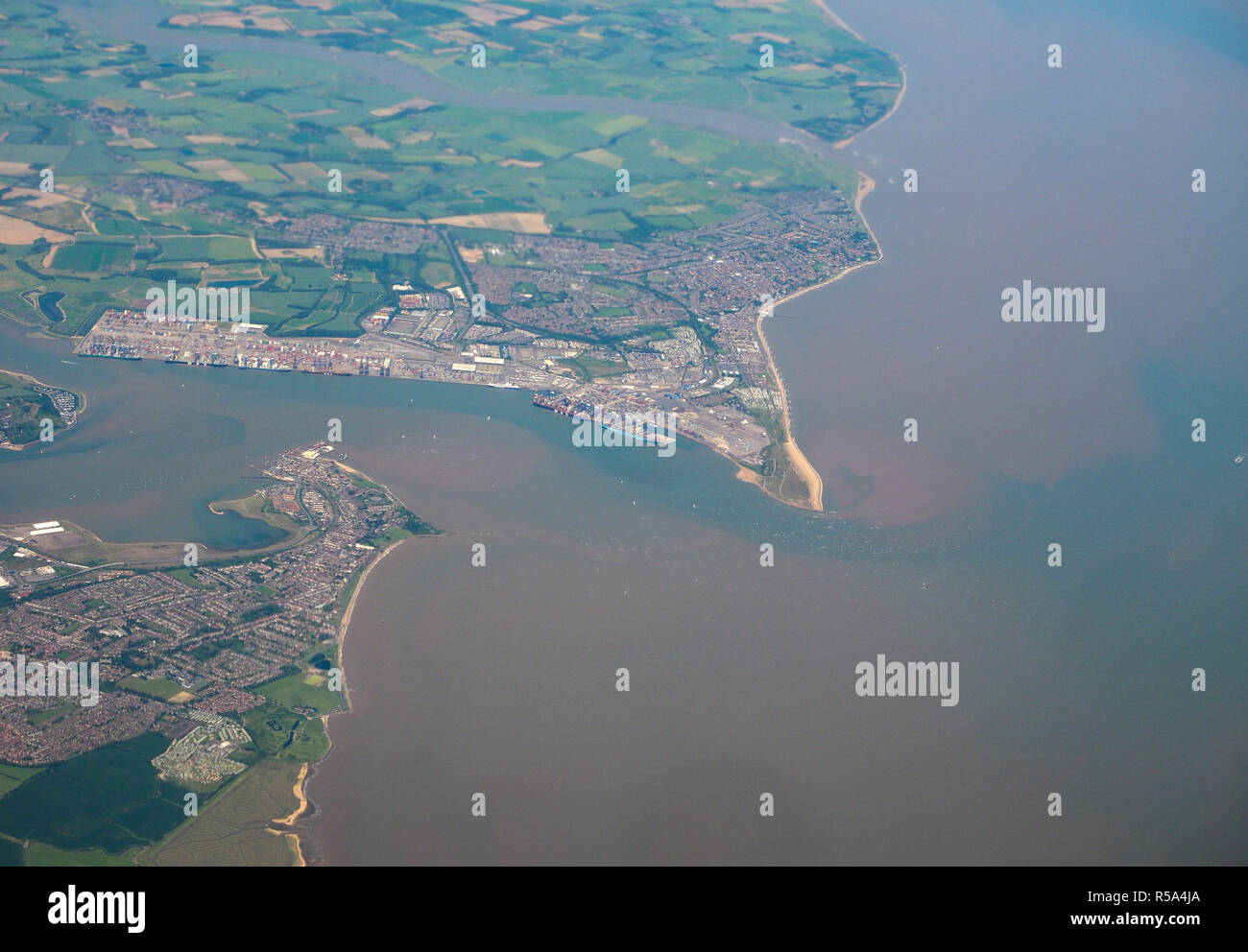 Aerial view of Felixstowe Stock Photo - Alamy