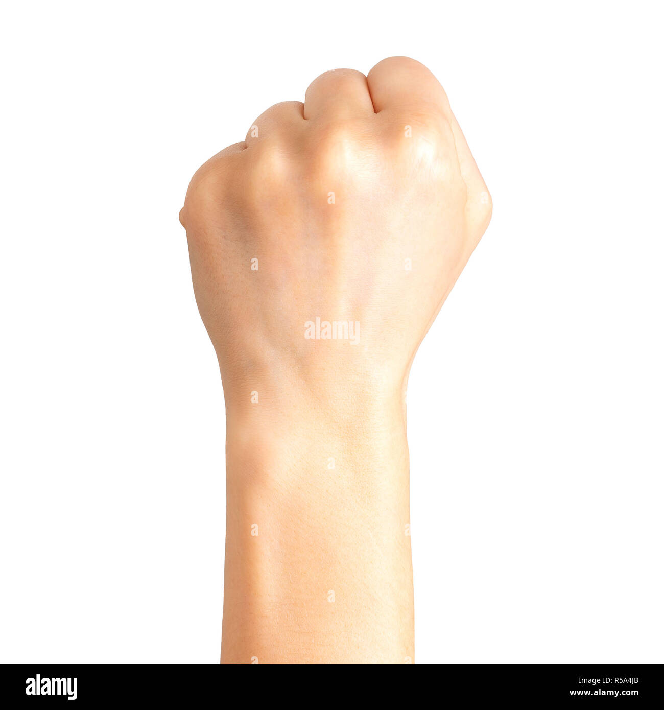 Woman clenched fist. Concept of unity, fight or cooperation Stock Photo ...