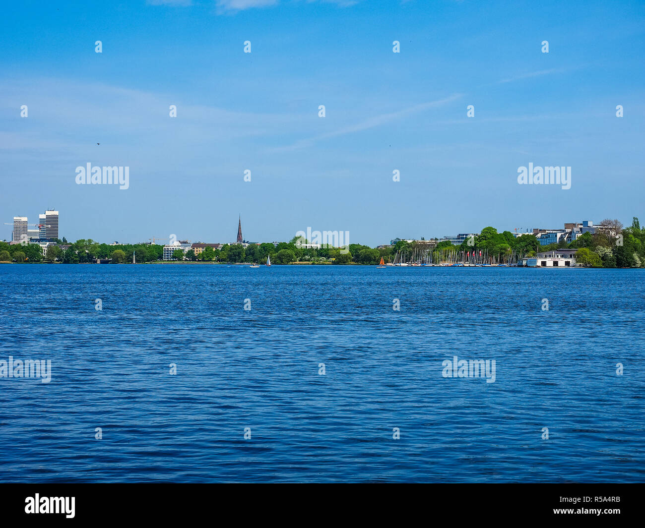 Aussenalster (Outer Alster lake) in Hamburg hdr Stock Photo - Alamy