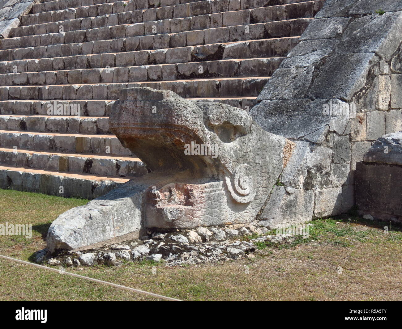 Chichen Itza pyramid snake Stock Photo - Alamy