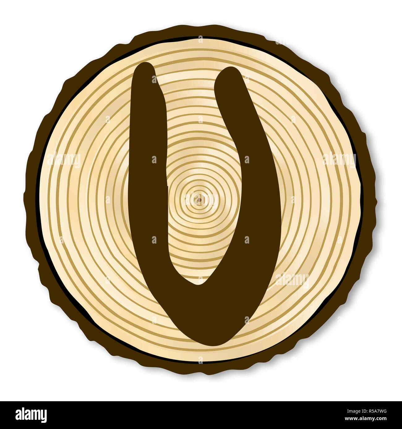 Letter U Log End Stock Photo - Alamy